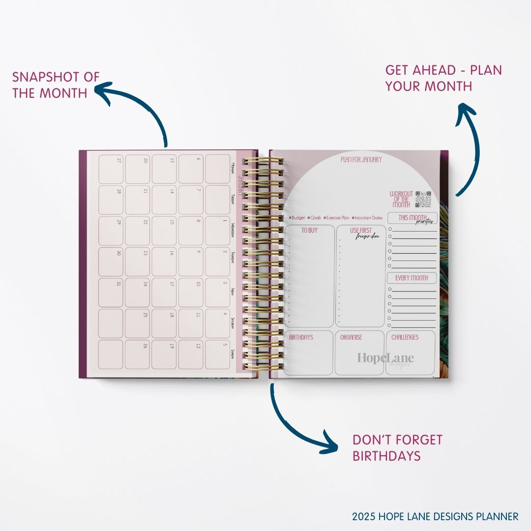 2025 Mum Planner, Diary, Organiser - Boho Paradise – Hope Lane Designs